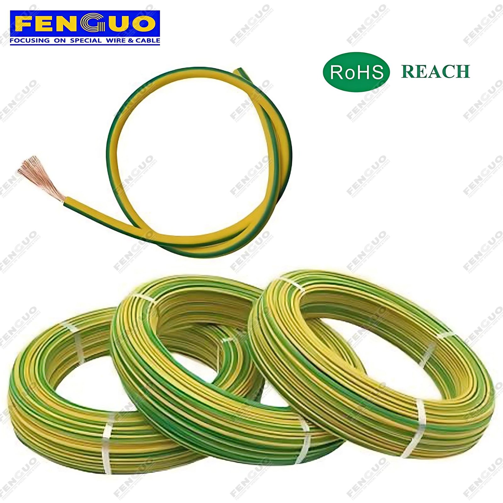 Outdoor H07Z-K Earth Cable Green /Yellow UV Resistant Cable For PV ...