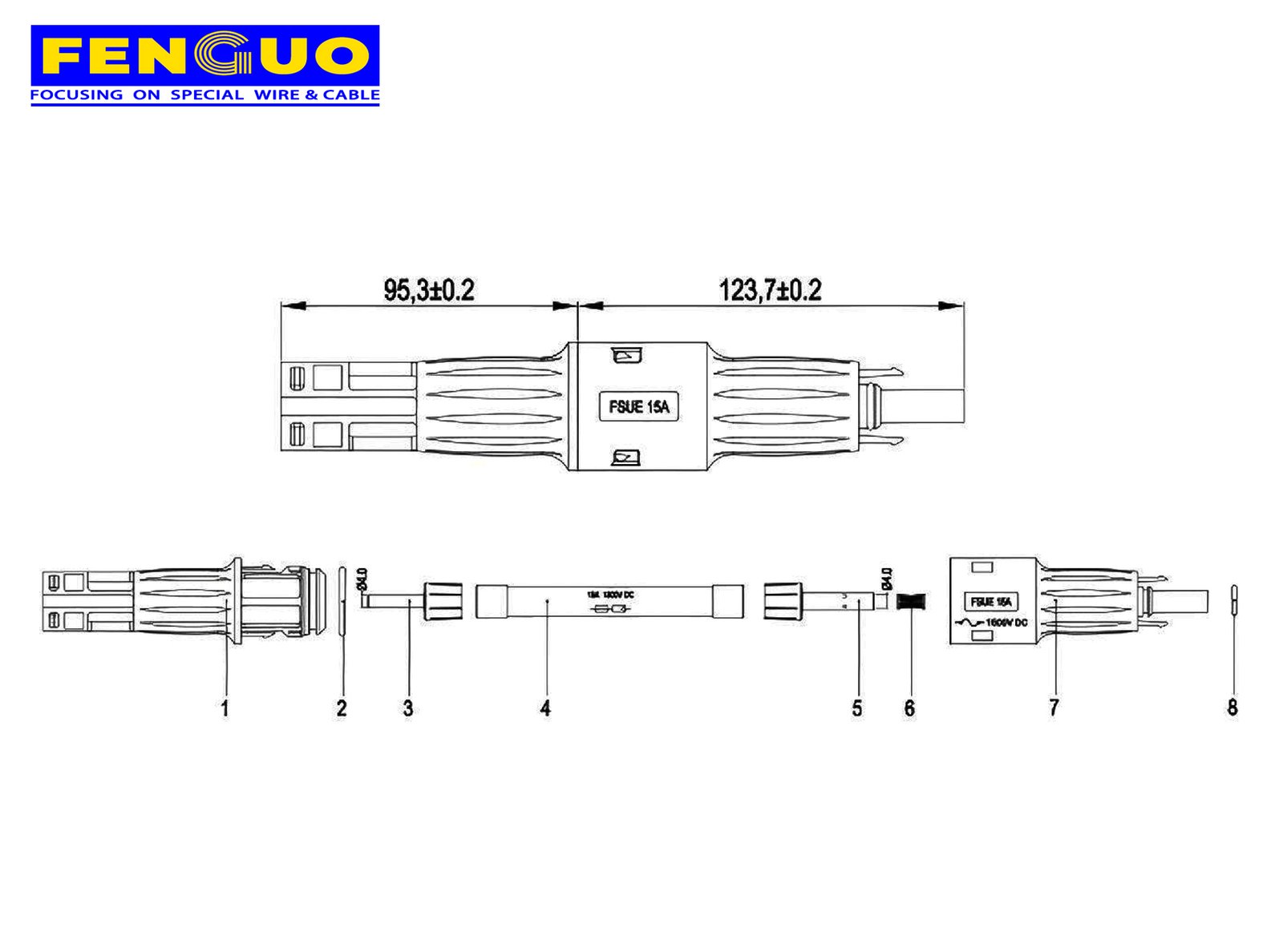 Solar Fuse Inline Connector 15A 1500V Rated - Changzhou Fengguo Cable Co.